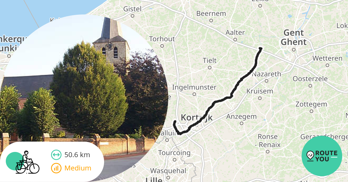 Landegem - Moorsele - Recreatieve fietsroute | RouteYou