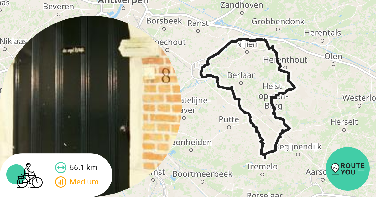 Lier-HeistodBerg-Grootlo-Lier-66km - Recreatieve fietsroute | RouteYou