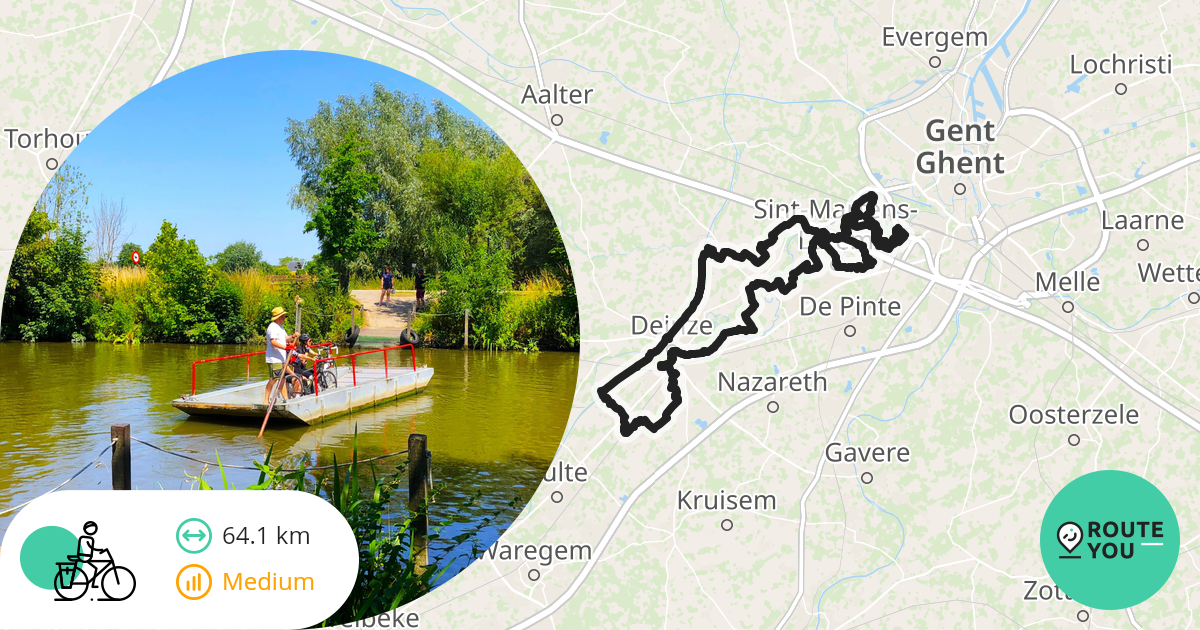 Via knooppunten meanderend langs de Leie van Deinze tot in Gent ...