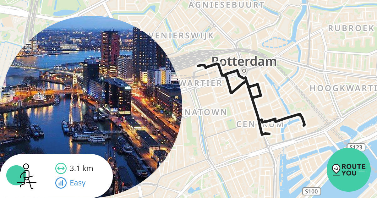 Centrum Rotterdam Wandelroute Routeyou