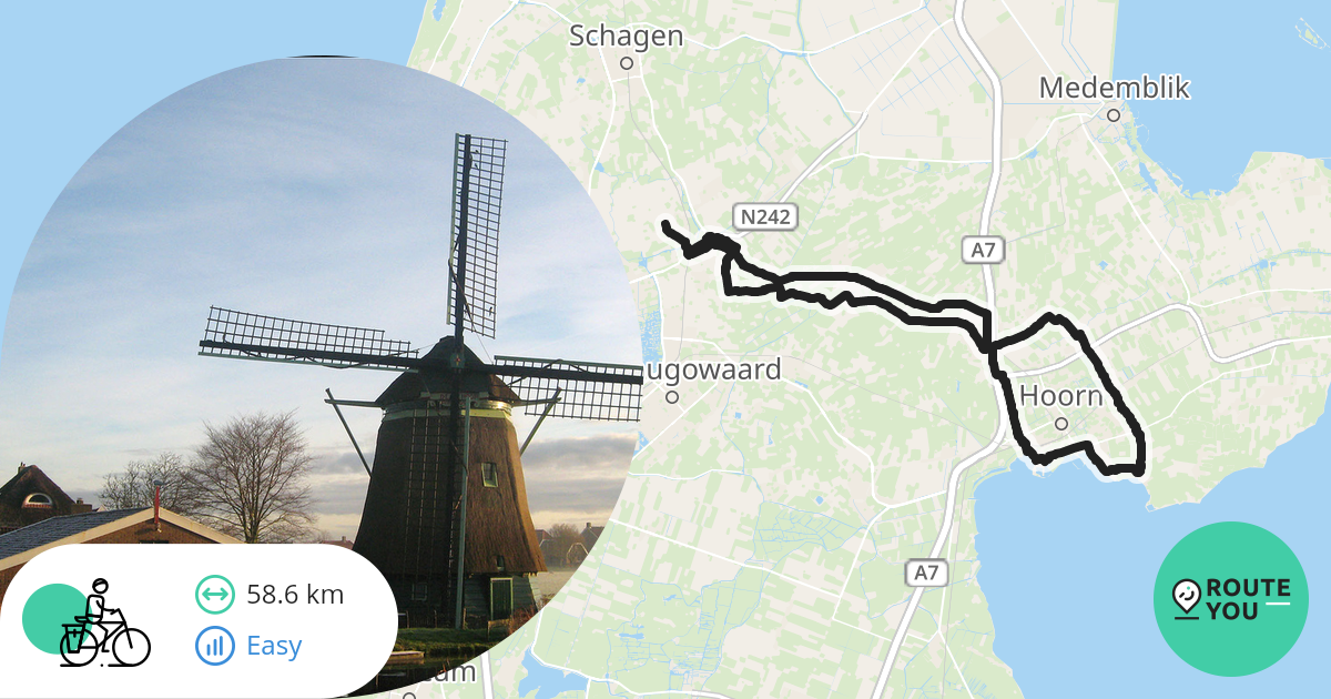 Waarland-Hoorn - Recreatieve fietsroute | RouteYou