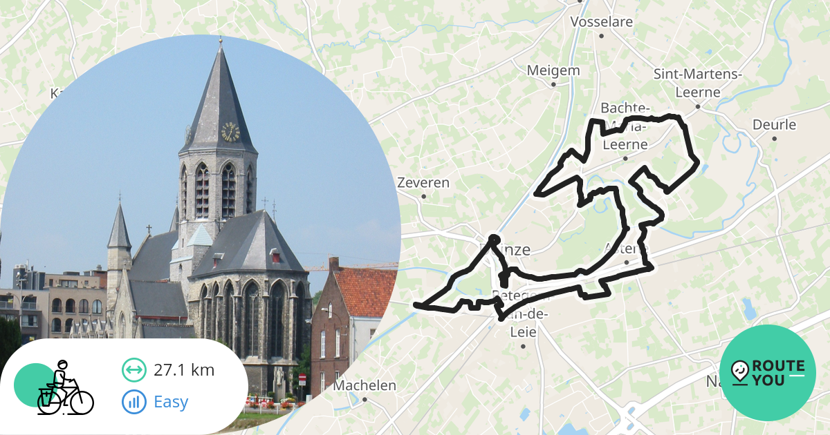 Deinze - Vive le Velo - 27km - rode fietsroute - Recreatieve fietsroute ...