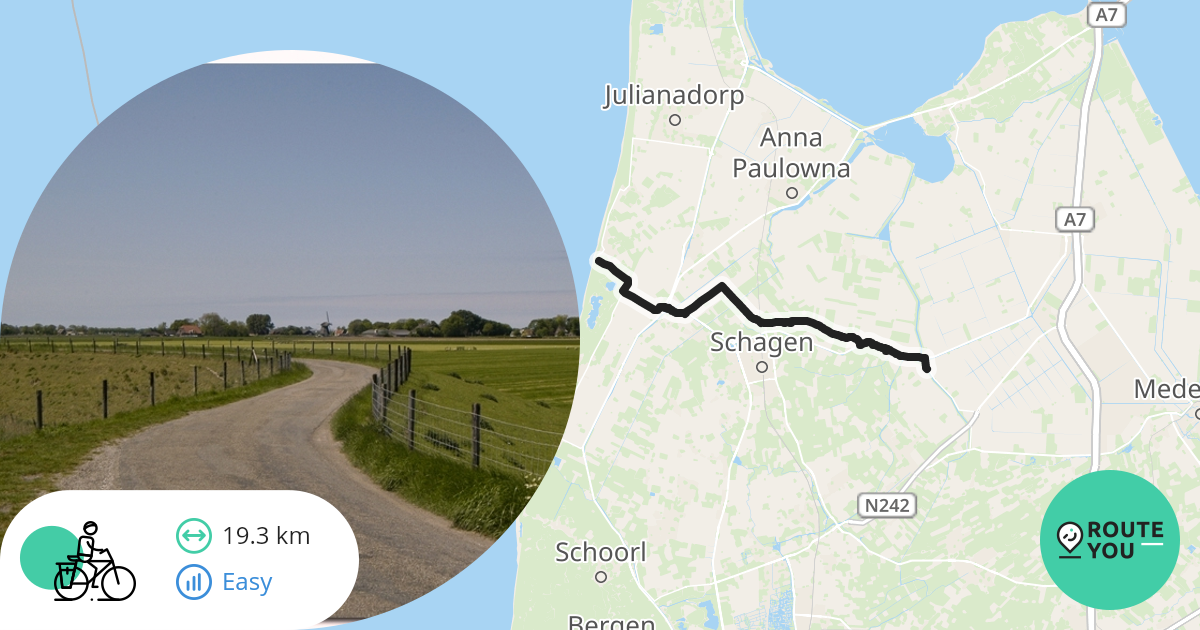 Callantsoog - Middenmeer - Recreatieve fietsroute | RouteYou