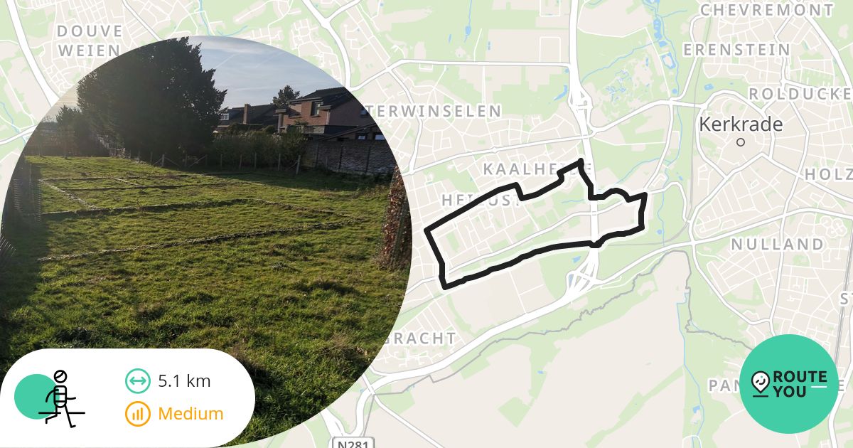 Knopen lopen Kerkrade lus Romeinse villa - Recreatieve wandelroute ...