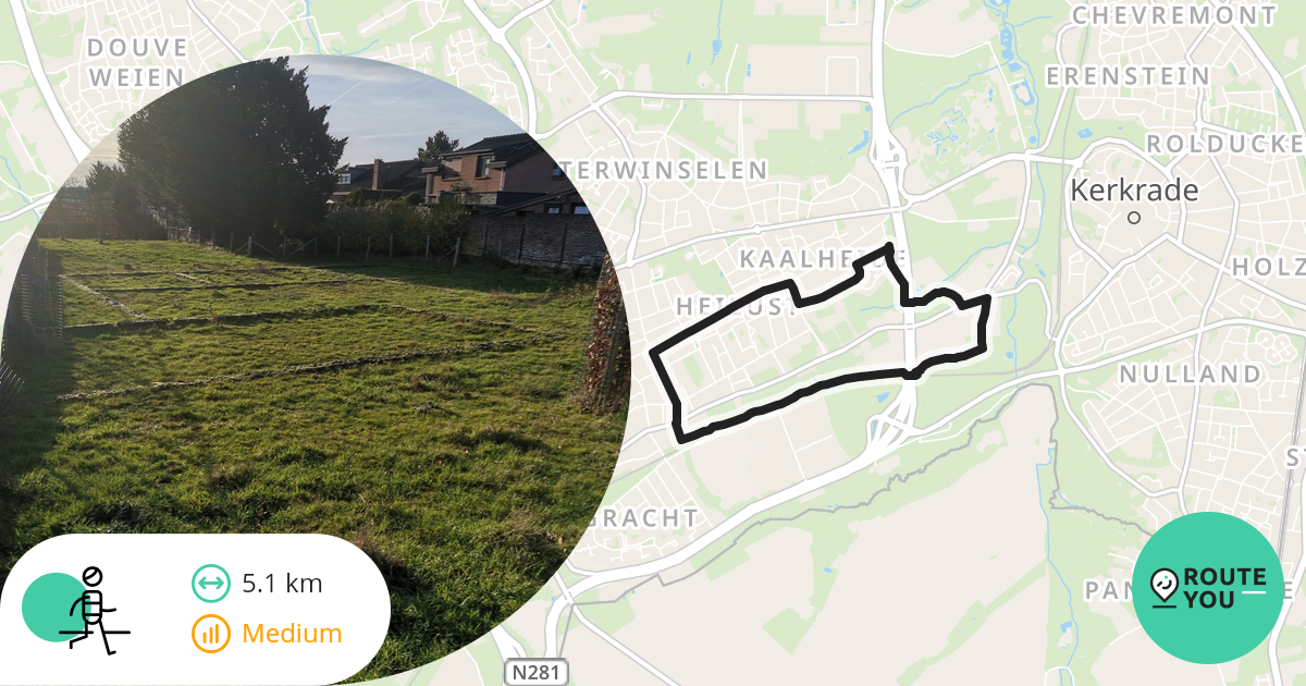 Knopen lopen Kerkrade lus Romeinse villa - Recreatieve wandelroute ...