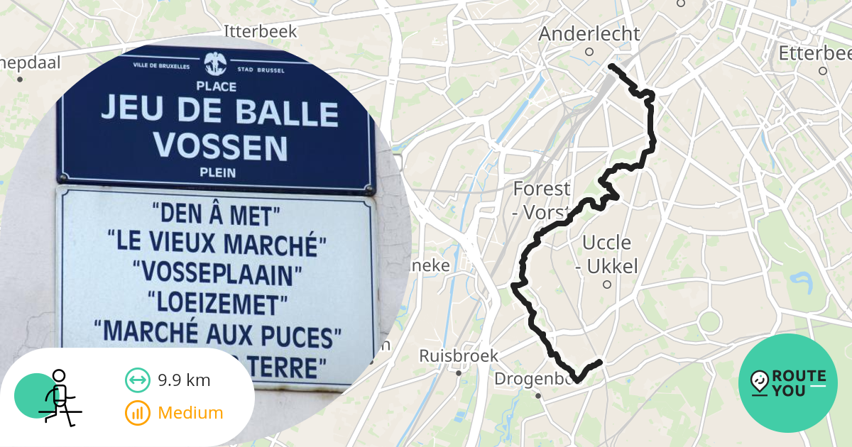Groene wandeling: Ukkel-Kalevoet naar BXL Zuid - Wandelroute | RouteYou