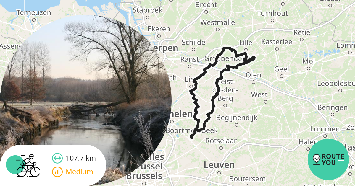 Poederlee WVA (107 km) NABC S25 - Racefietsroute | RouteYou