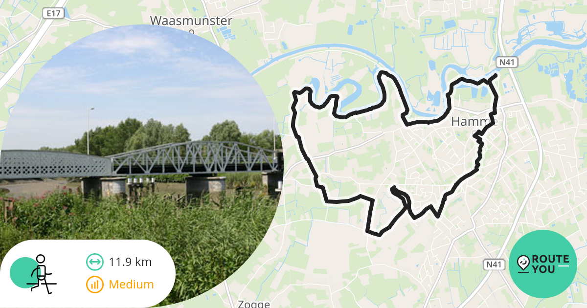 Trage wegenkaart Hamme - wandeling Groen & Water - Wandelroute | RouteYou