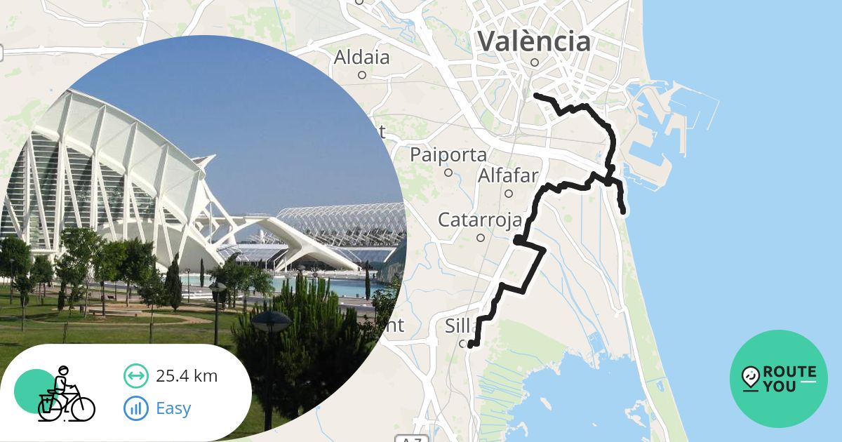 Silla - Valencia - Recreatieve fietsroute | RouteYou