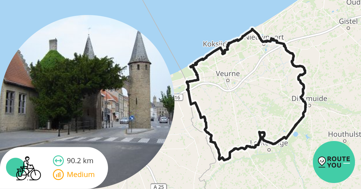 Westhoek De Panne Rechts 90km - Recreatieve fietsroute | RouteYou