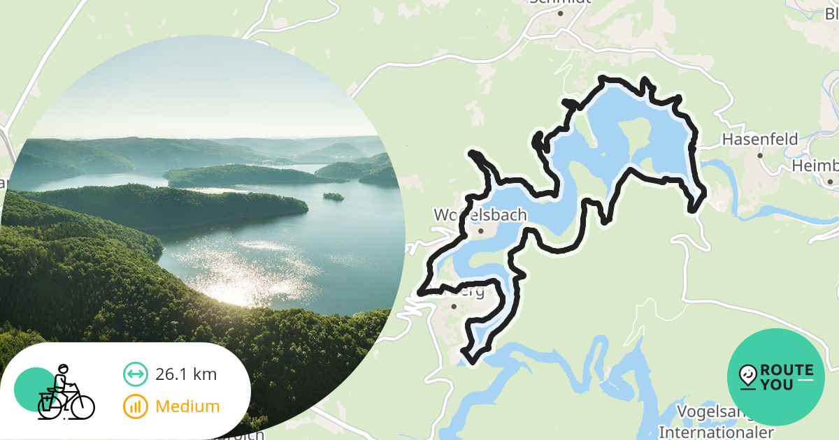 Rursee-Route - Rund um den Rursee - Freizeit Fahrradroute | RouteYou