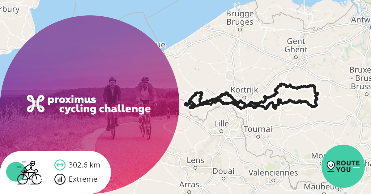 Reuzen van Vlaanderen 2024 - 300KM - Racefietsroute | RouteYou
