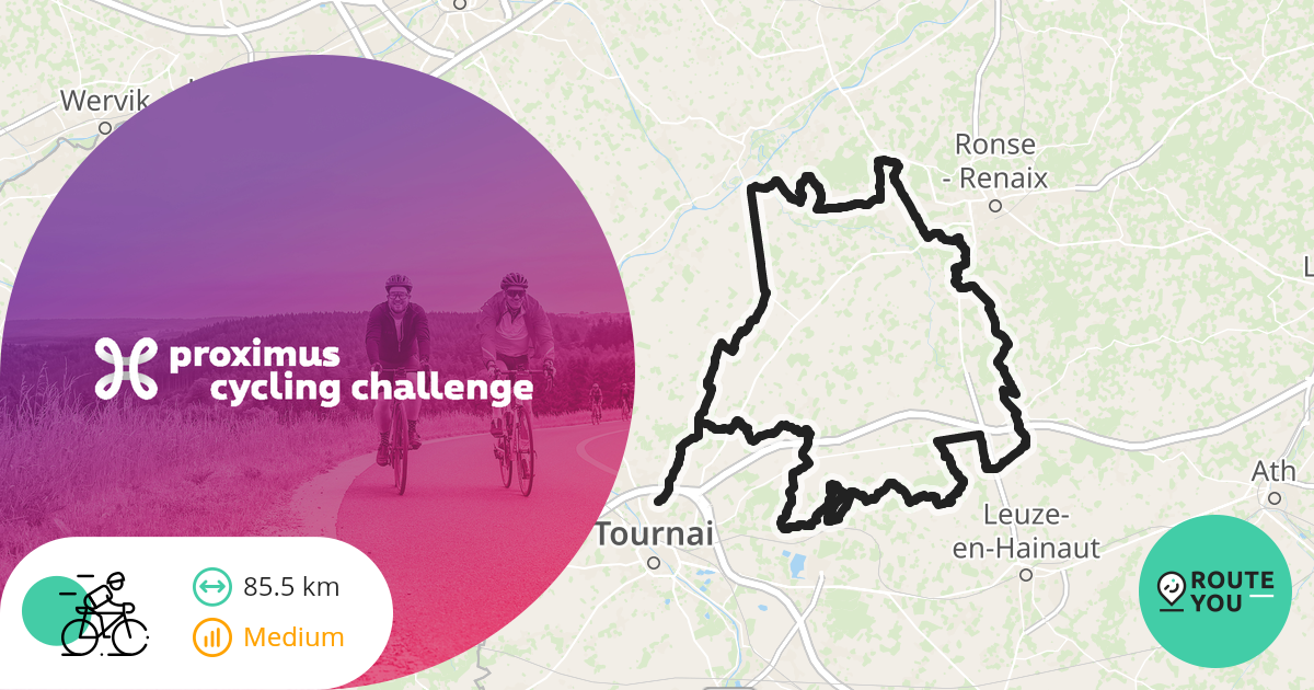 Tour des Collines 2024 - 85 km - Racefietsroute | RouteYou