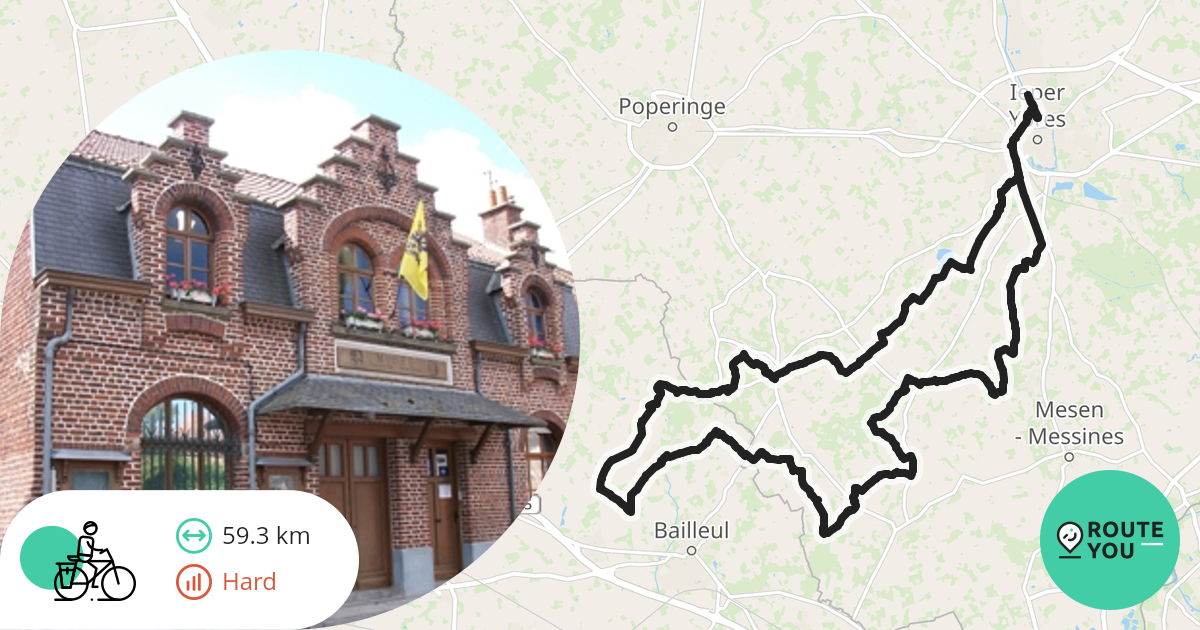 Ieper-Zwarte berg - Recreatieve fietsroute | RouteYou