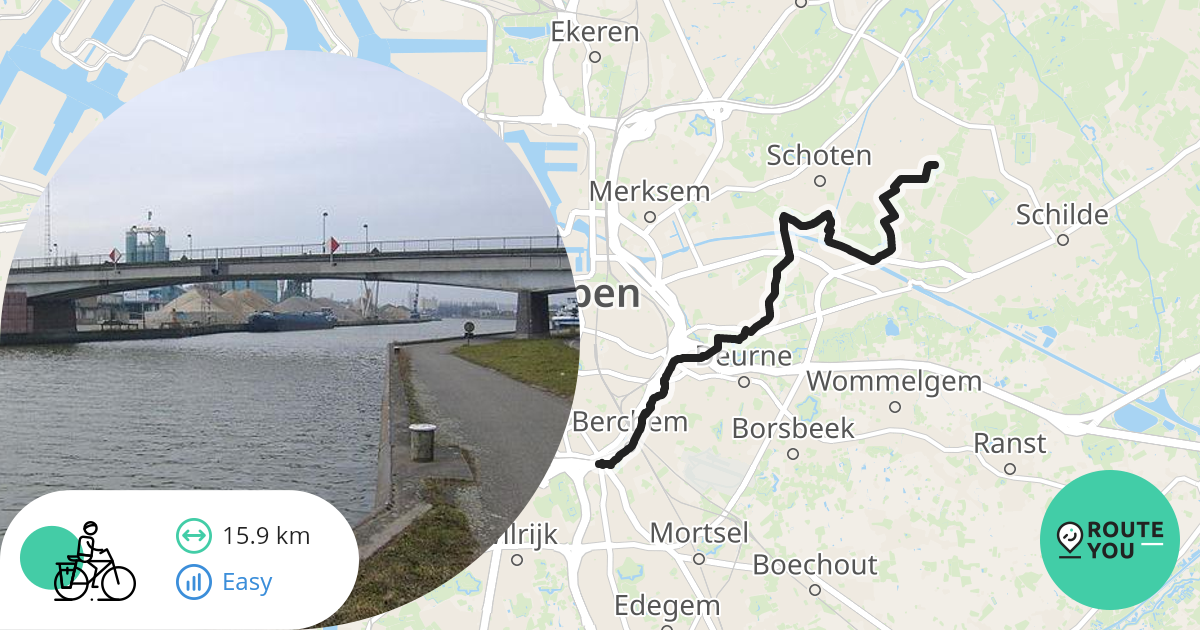 Antwerpen - Schoten - Recreatieve fietsroute | RouteYou
