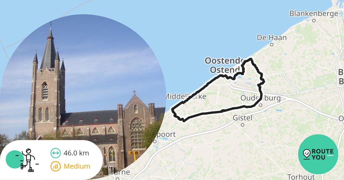 Middelkerke - Bredene (46 km) - Inlineskateroute | RouteYou