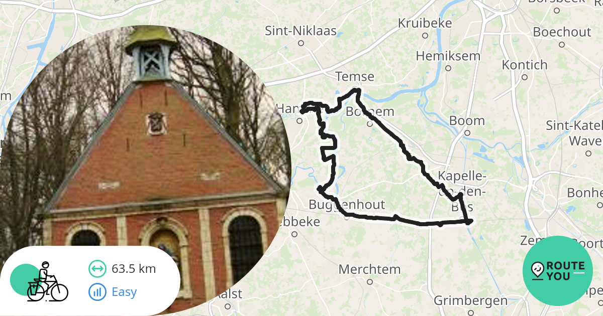 Tielrode Mirabrug 63,5 km. - Fietsroute | RouteYou