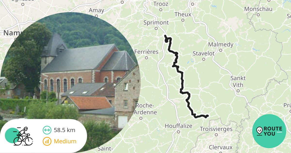 Gouvy - Remouchamps 58km - Racefietsroute | RouteYou