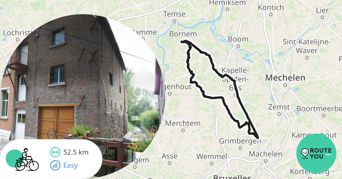 Bornem-Vilvoorde - Recreatieve fietsroute | RouteYou