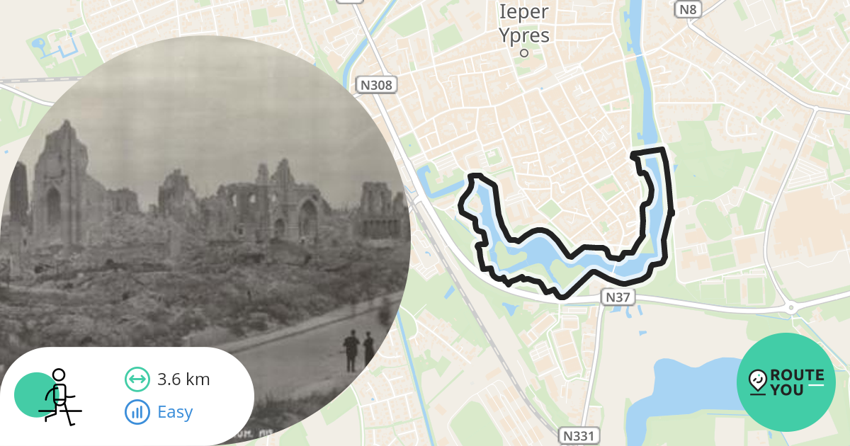 Ieper vestingen en 't Eilandje tegenwijzerzin - Wandelroute | RouteYou