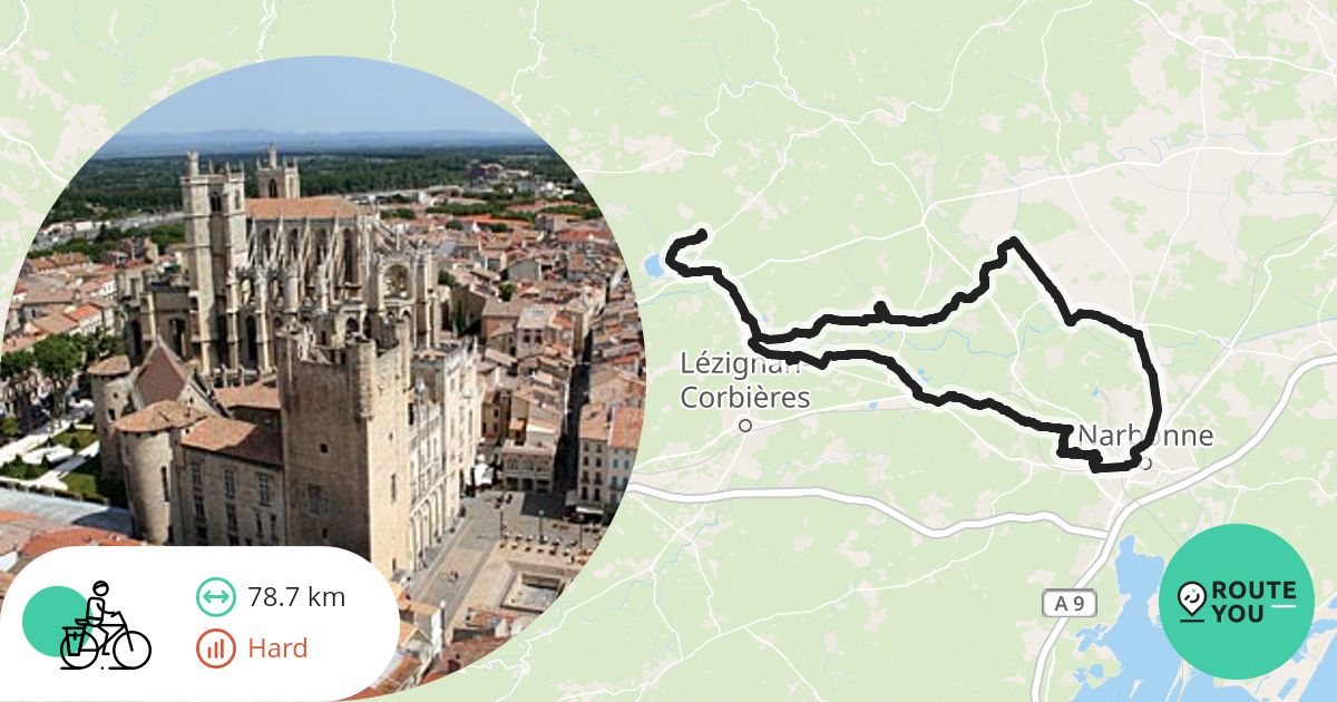 Olonzac-Narbonne - Recreatieve fietsroute | RouteYou