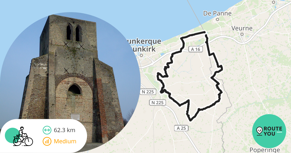 Adinkerke - Recreatieve fietsroute | RouteYou