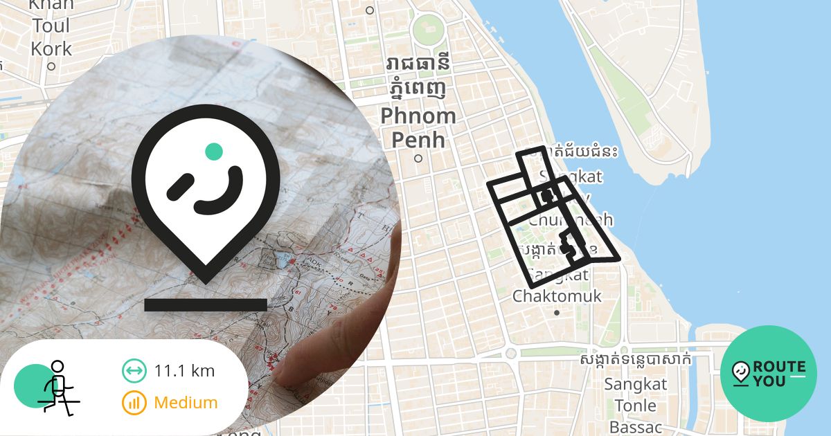 Phnom Penh - Khan Daun Penh - Walking route | RouteYou