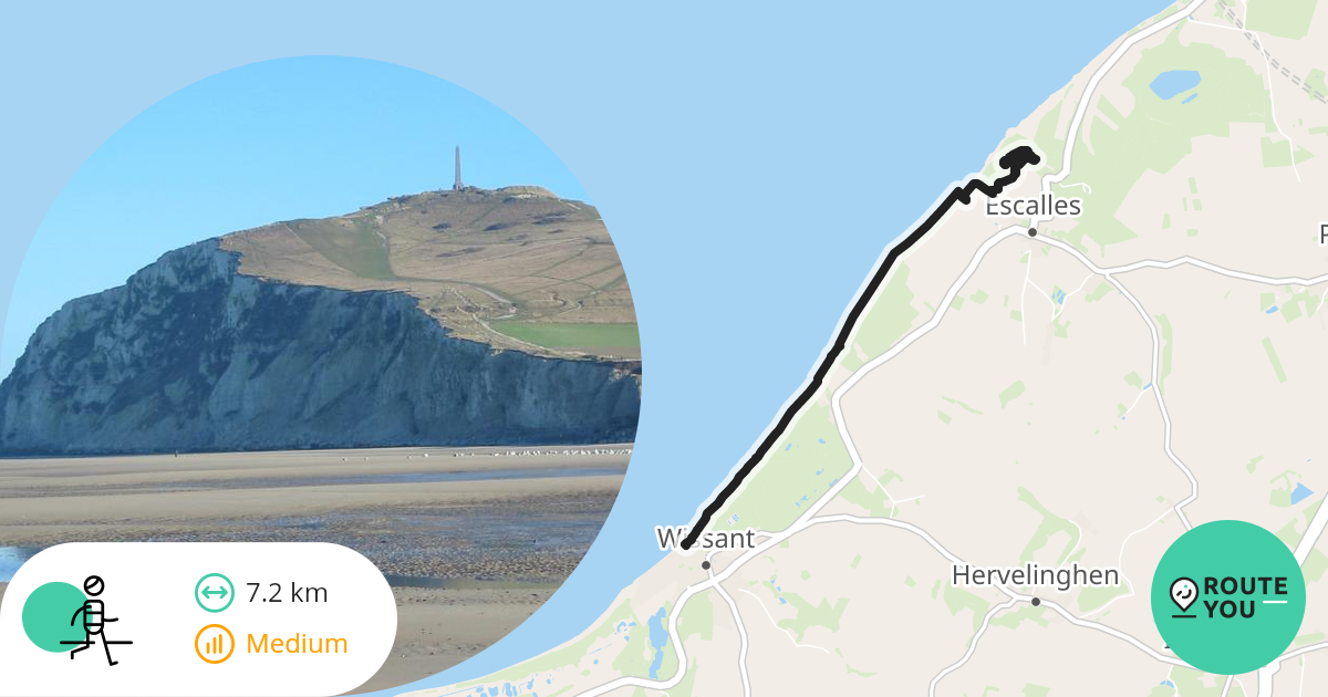 Escalles - Cap Blanc Nez - Strand - Wissant 7,2 km - Recreatieve ...