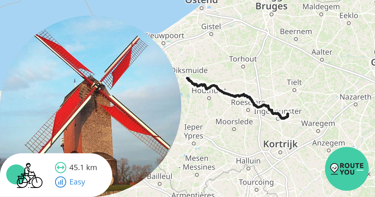 Meulebeke - Diksmuide - Fietsroute | RouteYou