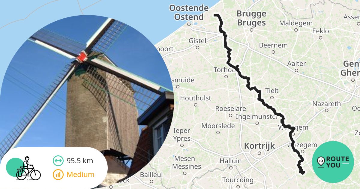 Vlissegem - Ruien - Recreatieve fietsroute | RouteYou