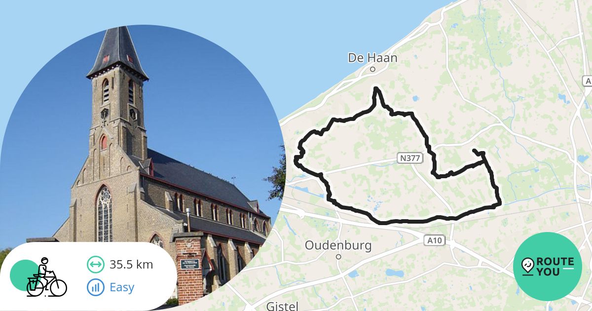Lus begint in Bredene - Recreatieve fietsroute | RouteYou