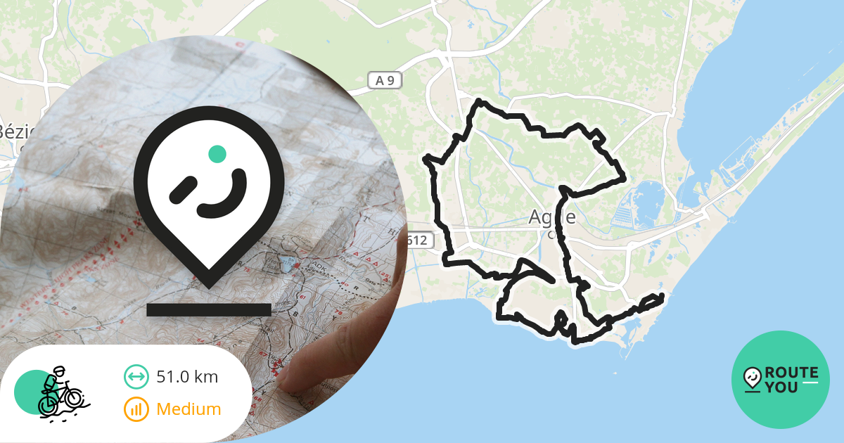 cap d'adge - direction Beziers - Graux d'agde - cap d agde - Parcours ...