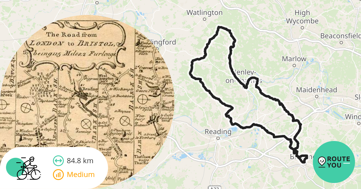 3 Counties Cycle Ride 52 mile (84km) route - Road bike route | RouteYou
