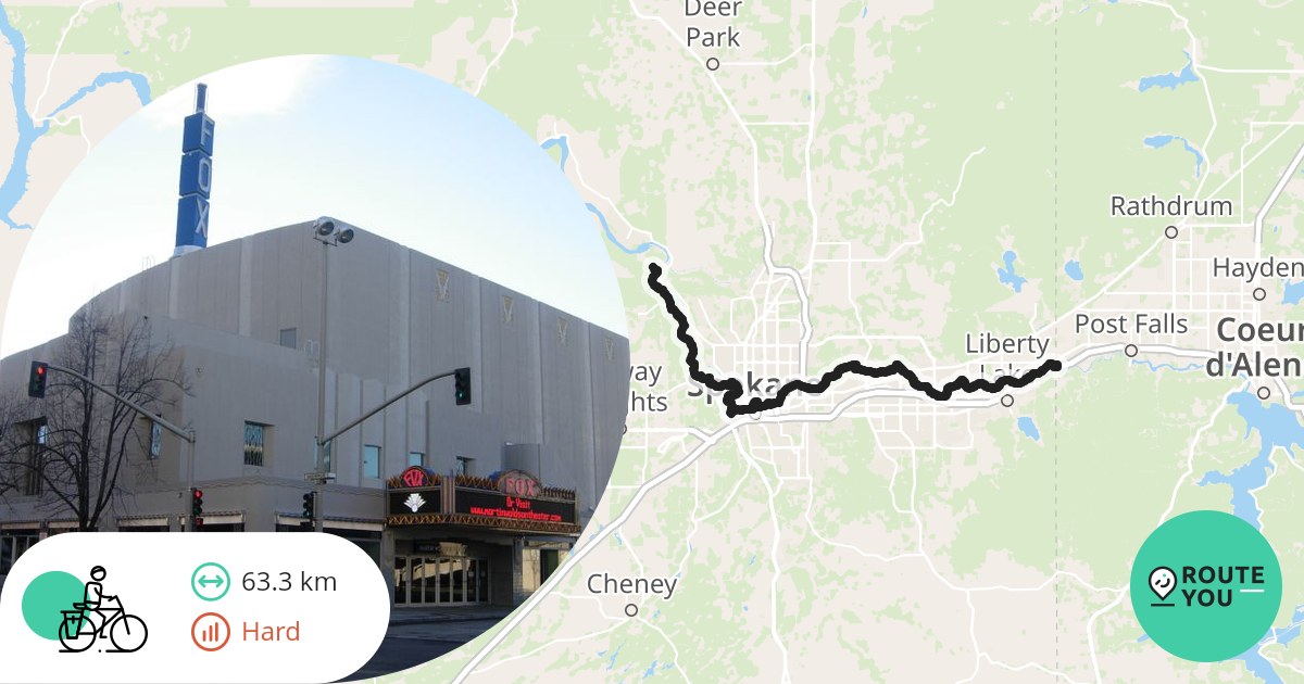Spokane River Centennial Trail - Recreational cycle route | RouteYou
