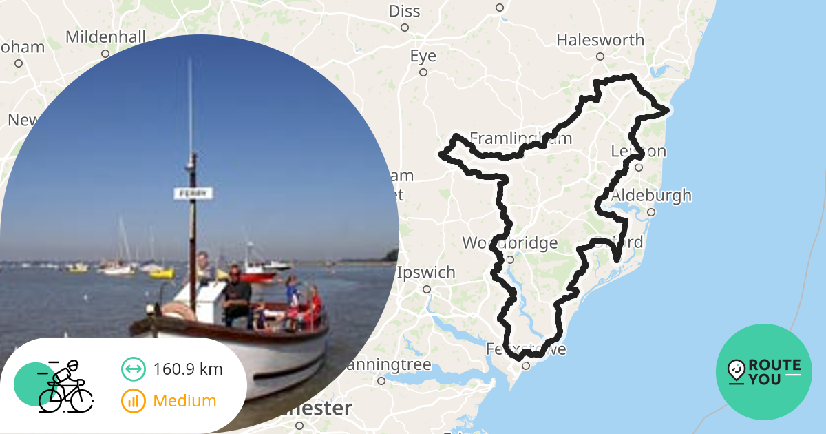 Suffolk Sunrise 100 Long route - Road bike route | RouteYou