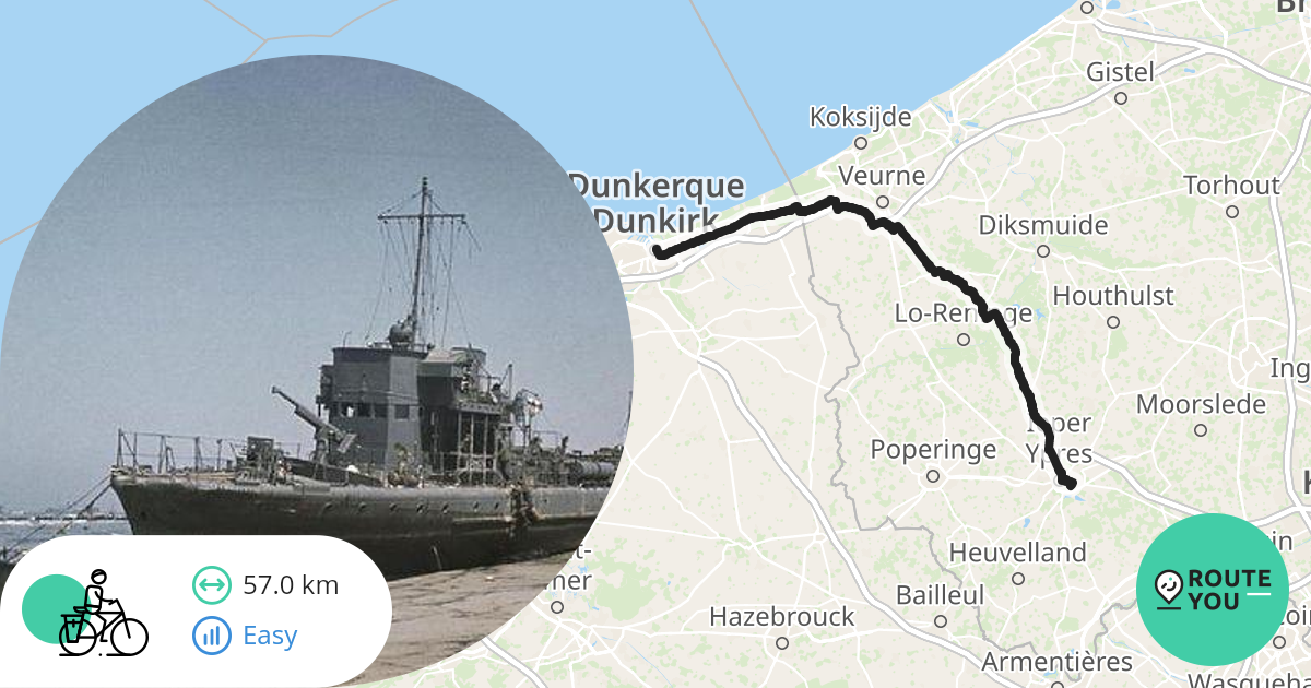 Dunkirk to Ypres - Cycle route | RouteYou