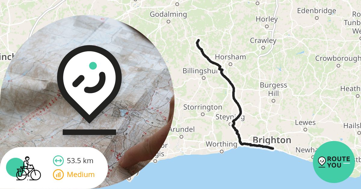 Cranleigh-Brighton (Downs link) - Cycle route | RouteYou