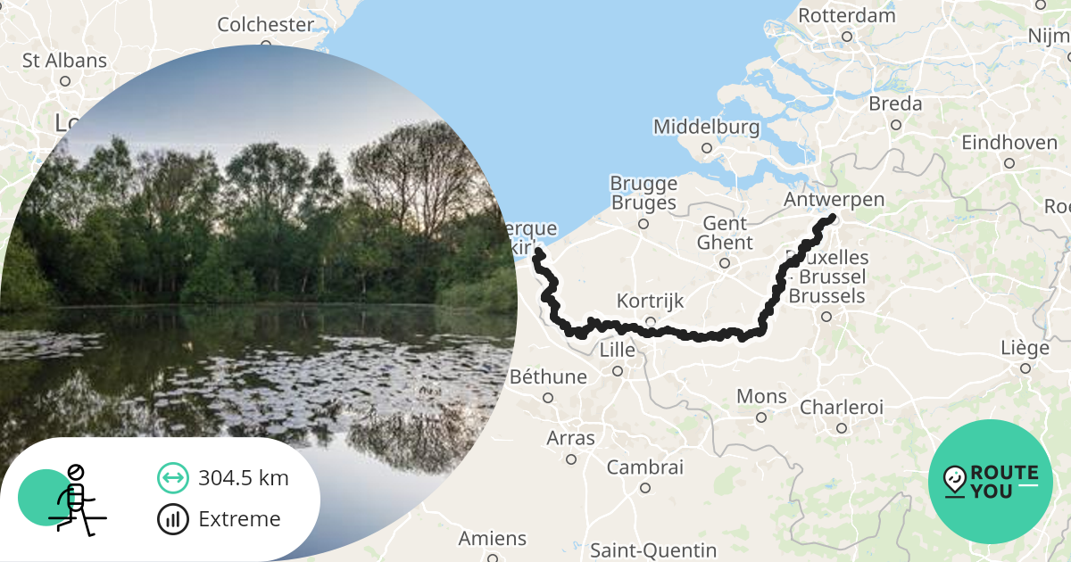 GR5A Wandelronde van Vlaanderen Zuid - Recreatieve wandelroute | RouteYou