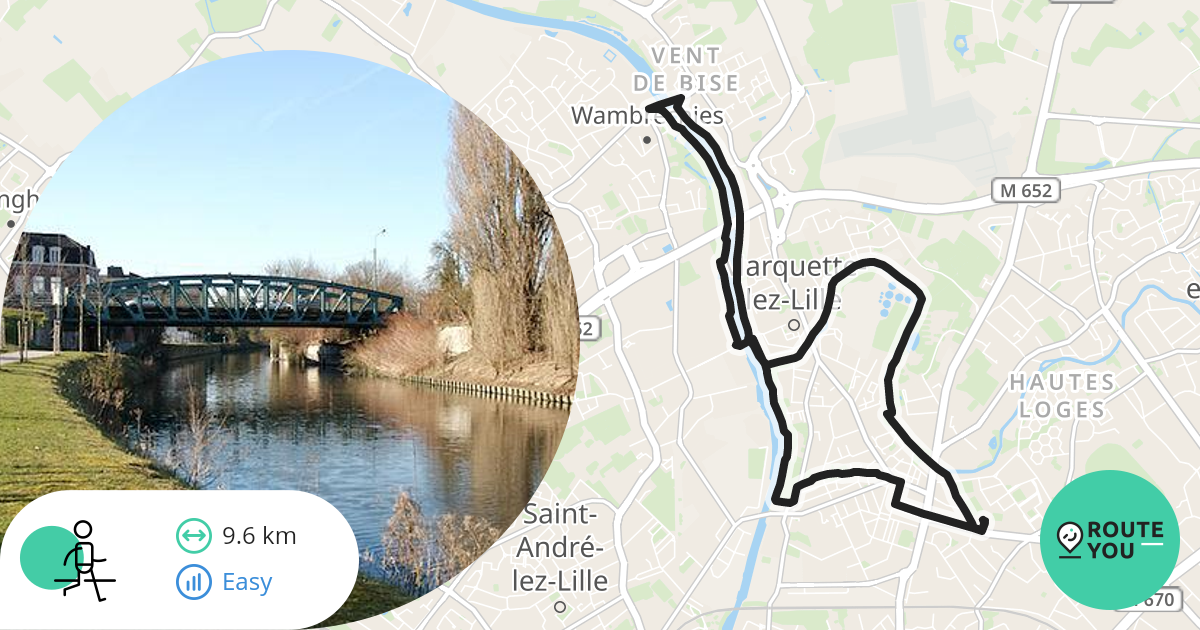 Les chemins de halage Marcq Wambrechies - Itinéraire à pied | RouteYou