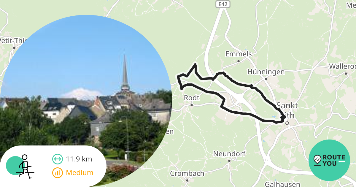 Wandelroute Rodt naar St.Vith en terug - Wandelroute | RouteYou