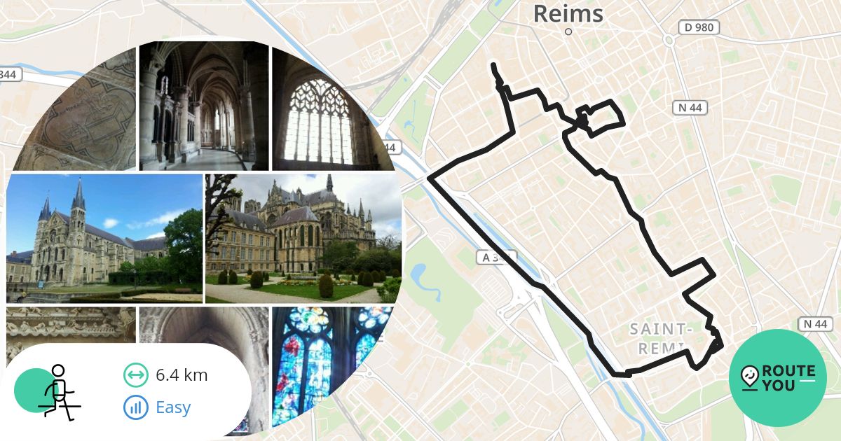 Reims - Les Eglises et sur le canal - Itinéraire à pied | RouteYou