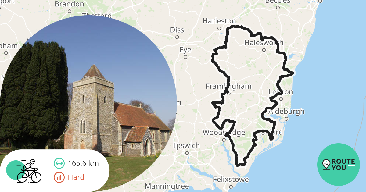 Suffolk Sunrise 100-mile Route - Road bike route | RouteYou