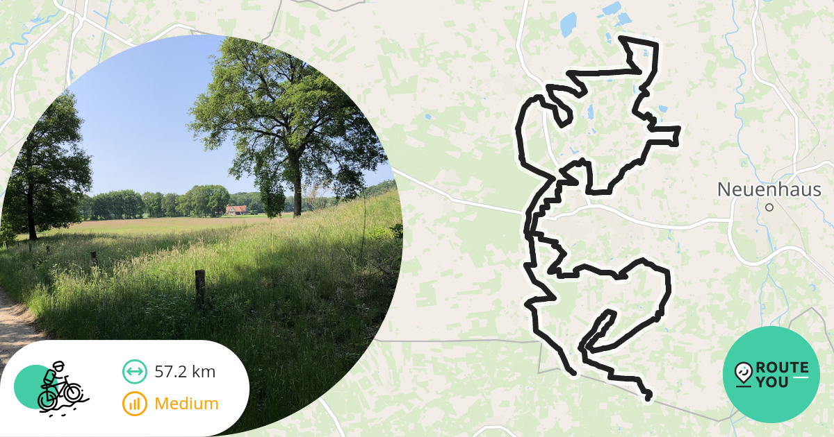 Uelsen MTB route 56 km - Mountainbikeroute | RouteYou