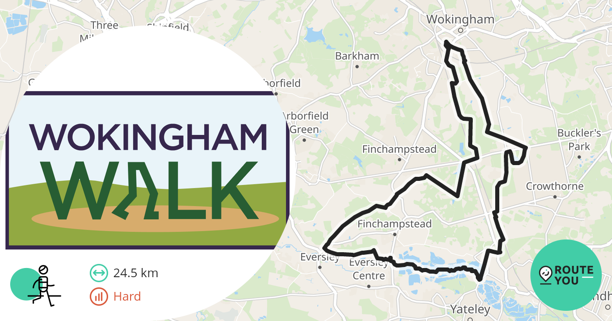 Wokingham Walk 15 Miles - Recreational walking route | RouteYou