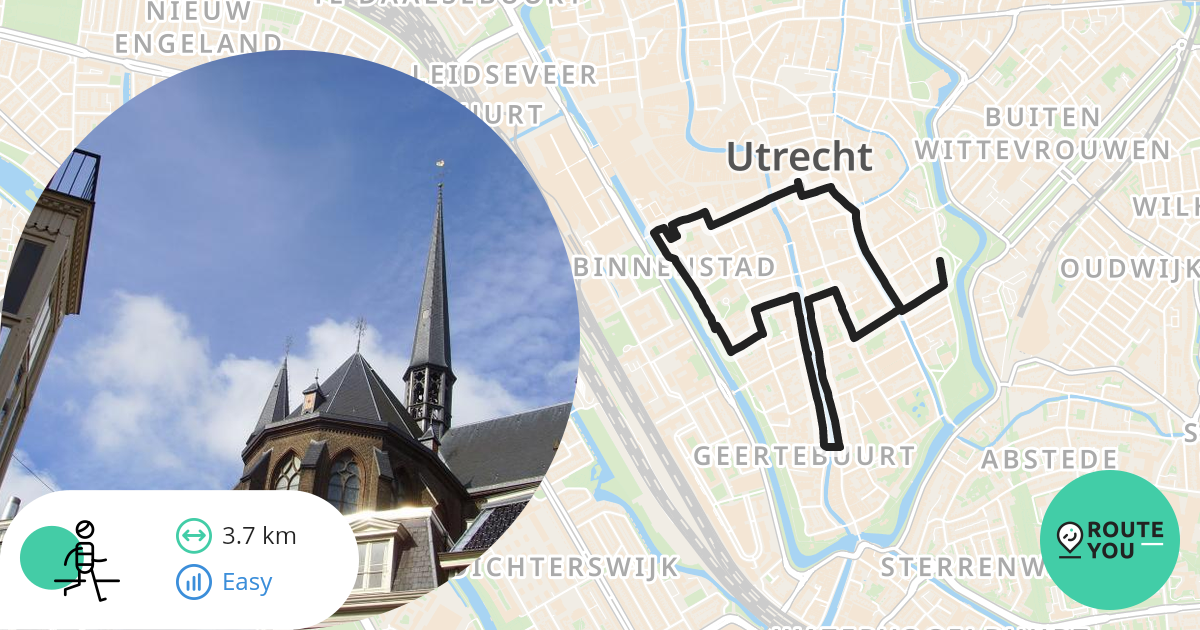 Stadswandeling Utrecht - Recreatieve wandelroute | RouteYou