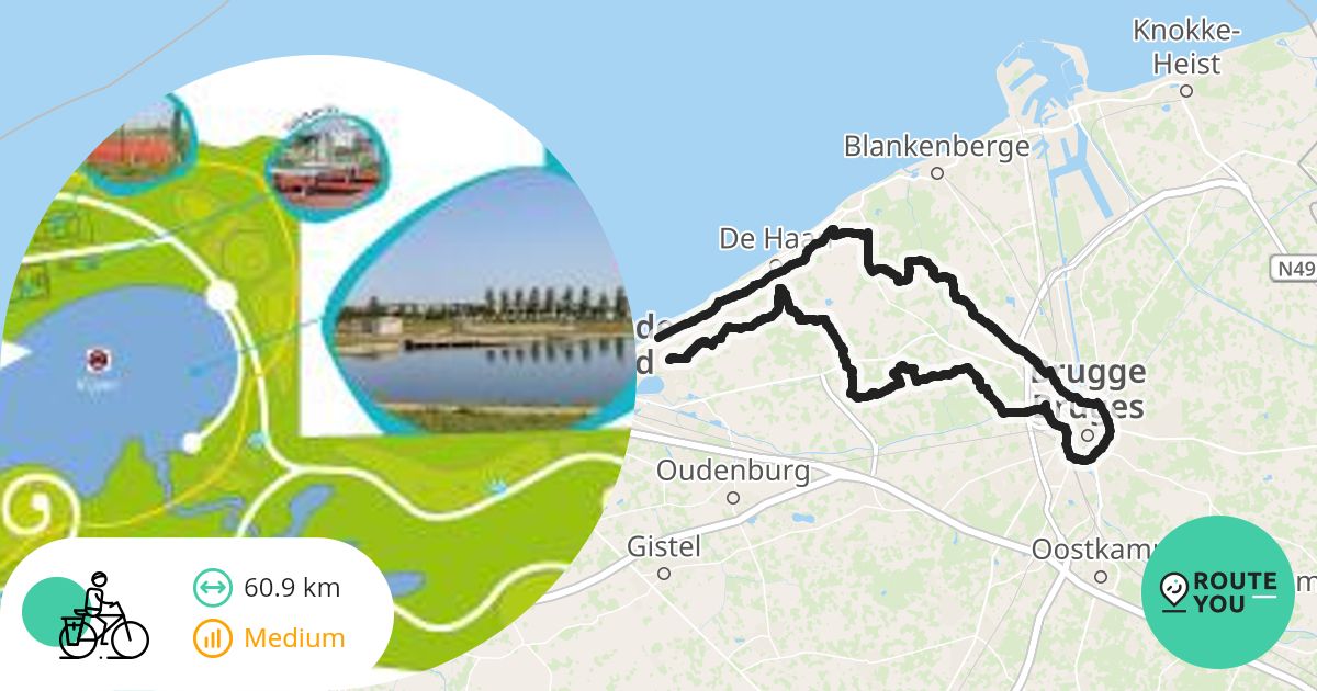 Bredene-Brugge-Bredene - Recreatieve fietsroute | RouteYou