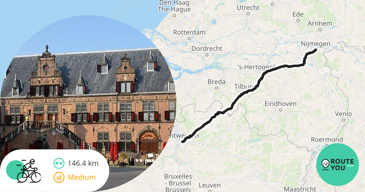Marikenpad (historische route Nijmegen - Antwerpen) voor racefietsers ...