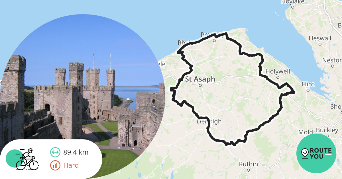 Cycling along Cilcain Hall - Road bike route | RouteYou