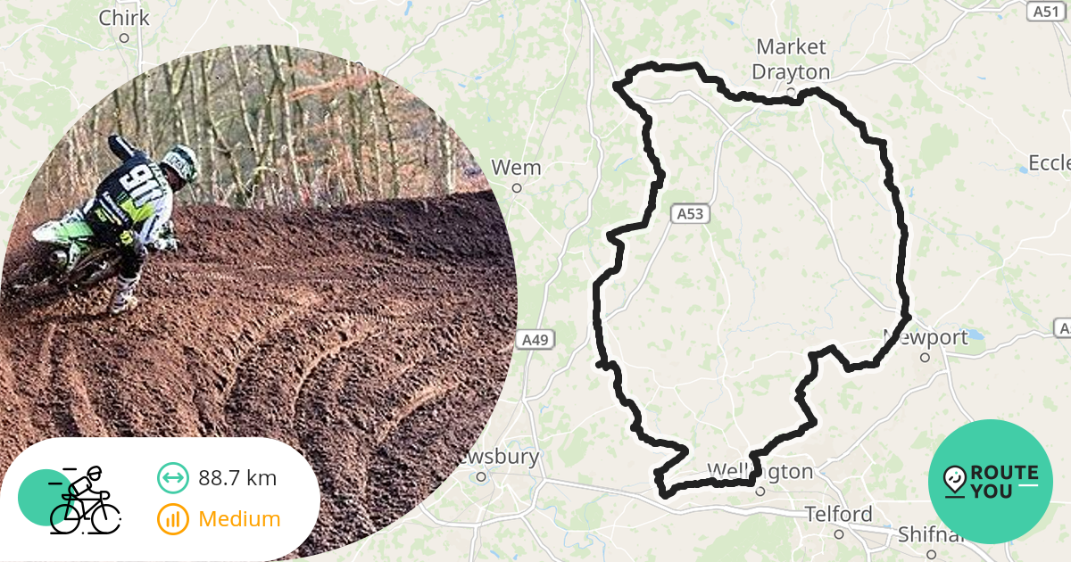 Hawkstone Park Motocross Circuit with a cycling round trip - Road bike ...