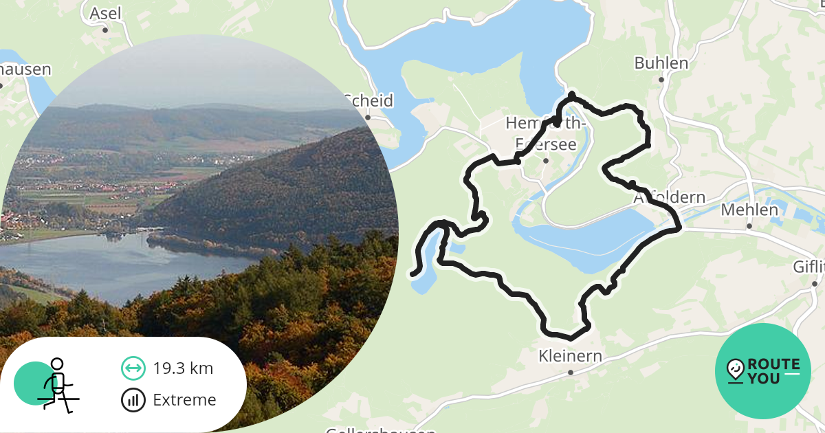 Die Umgebung entlang Edersee staumauer entdecken - Wanderweg | RouteYou